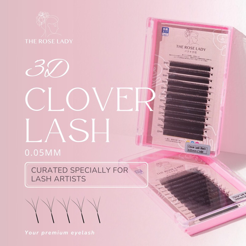 Jual Theroselady- 3D Clover Lash/W Lash/ Premade 3D Lash 0.05mm C/D ...