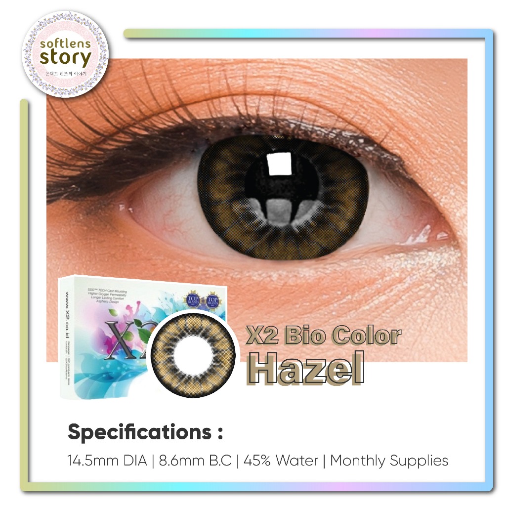 Jual X2 Bio Color Hazel Softlens Warna Bulanan | Shopee Indonesia