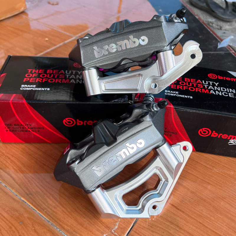 Jual kaliper m4 set breket pnp skok ninja dan mp tiger 4piston | Shopee Indonesia