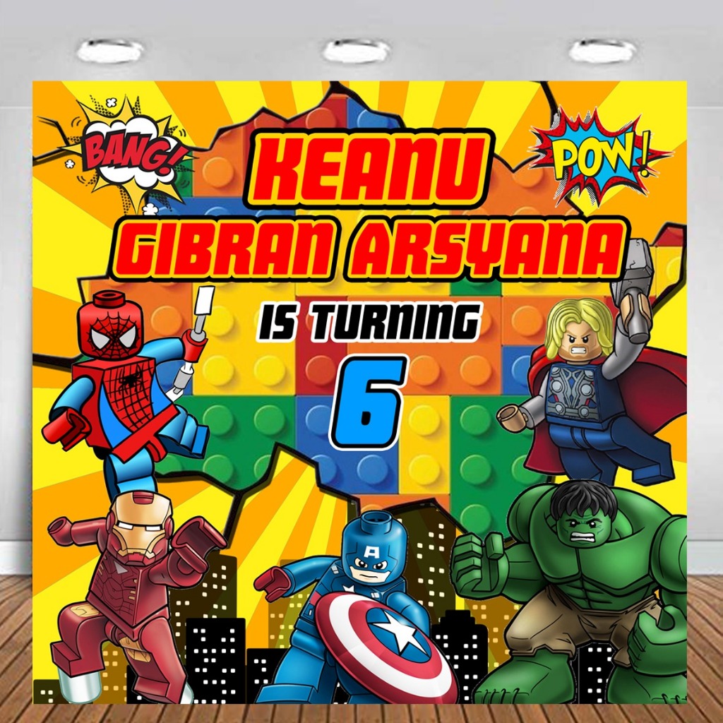 Jual Lego Avengers - Backdrop Birthday / Banner Flexi / Background ...