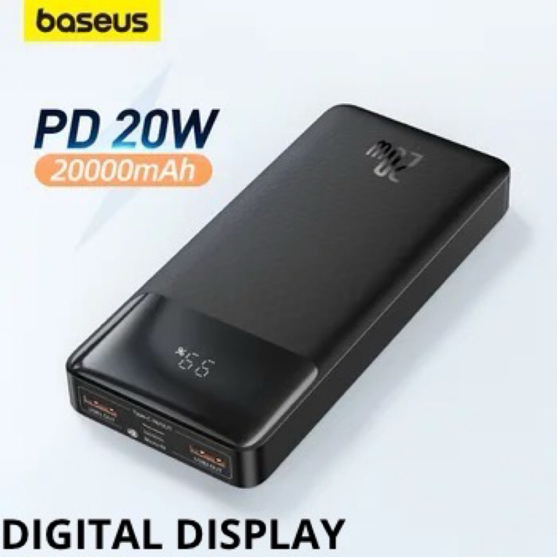 Jual Baseus Powerbank Bipow 20000mah 20W PD Fast Charging Digital Display | Shopee Indonesia