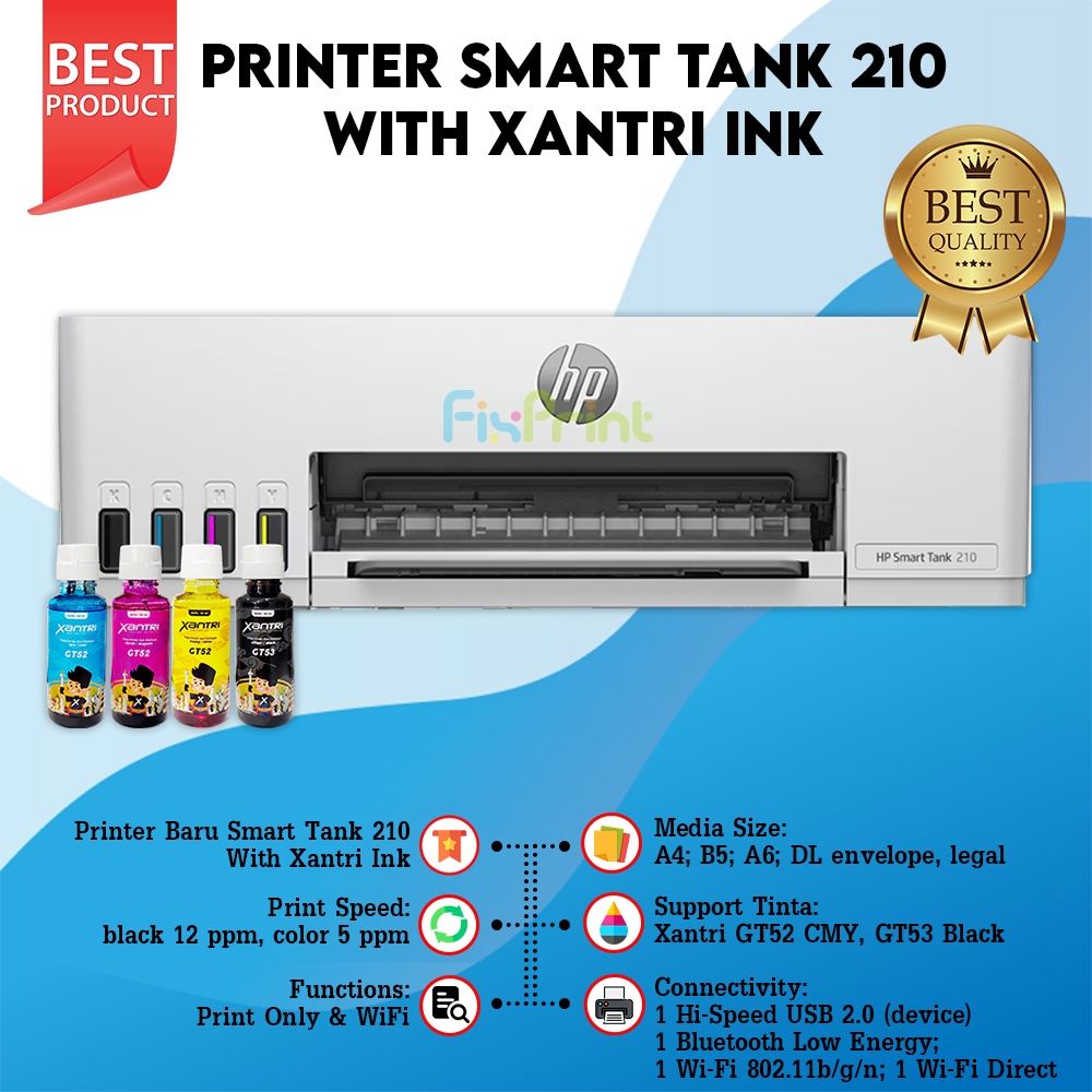Jual Printer Smart Tank HP 210 Bluetooh Wifi Direct Garansi Resmi ...