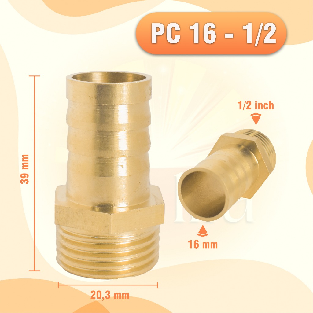 Jual Hose nepel / nepel selang Kuningan Drat Male PC | Shopee Indonesia