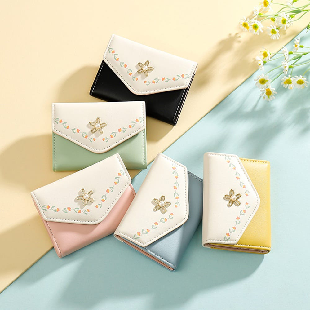 Jual Smile Goddess Dompet Wanita Baru Pola Bunga Dompet Lipat Dompet ...