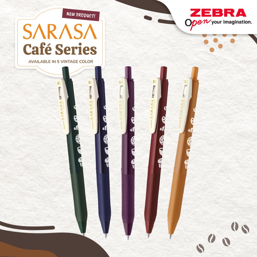 Jual Asaba Stationery - Pulpen/Pen/Bulpen Zebra Sarasa Clip 05 Vintage Series Cafe - Limited ...