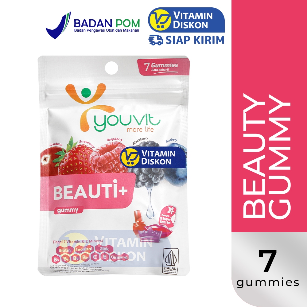 Jual YOUVIT BEAUTI+ GUMMY - 1 SACHET ISI 7 PCS | Shopee Indonesia