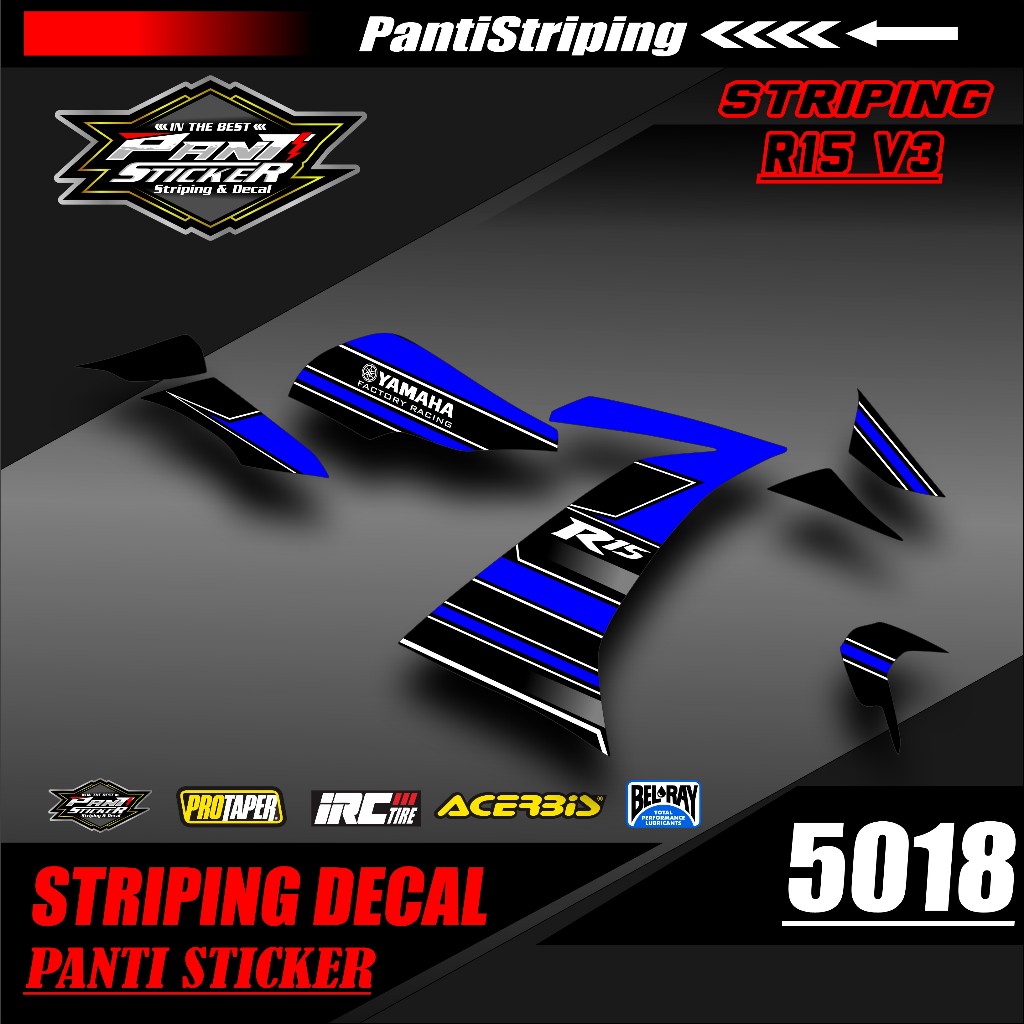 Jual Stiker Variasi Striping Yamaha R15 V3 Desain Grafis | Shopee Indonesia