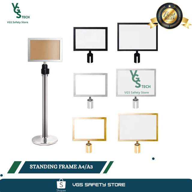 Jual Standing Sign Frame Stainless Papan Tiang Antrian | Shopee Indonesia