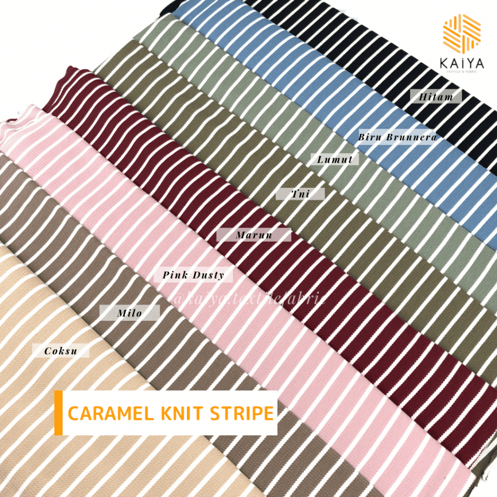 Jual Kaiya Textile & Fabric Bahan Kain Caramel Knit Stripe per 0,5 kg ...