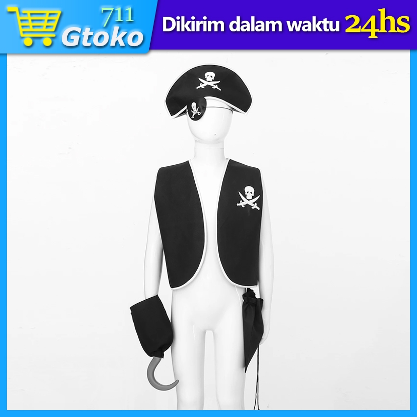 Jual Mainan Kostum Pirate Bajak Laut Anak Cosplay Pesta Halloween ...