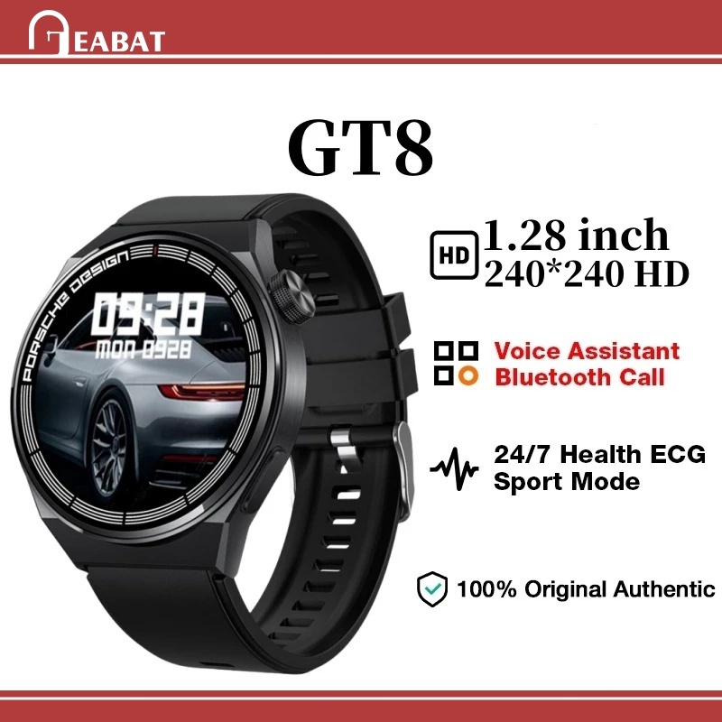 Jual GT8 Smart Watch Porsche Desain 1.28 inch BT Call Life Waterproof Heart Rate Fitness Tracker ...