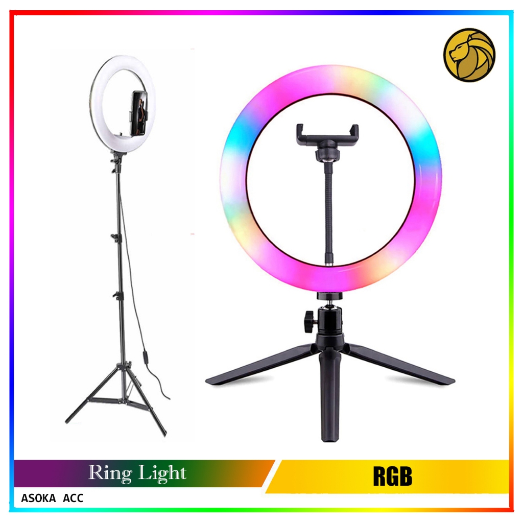 Jual Ring Light 33 cm - 26 cm - 20 cm Selfie LED RGB Light - Tripod 2,1 ...