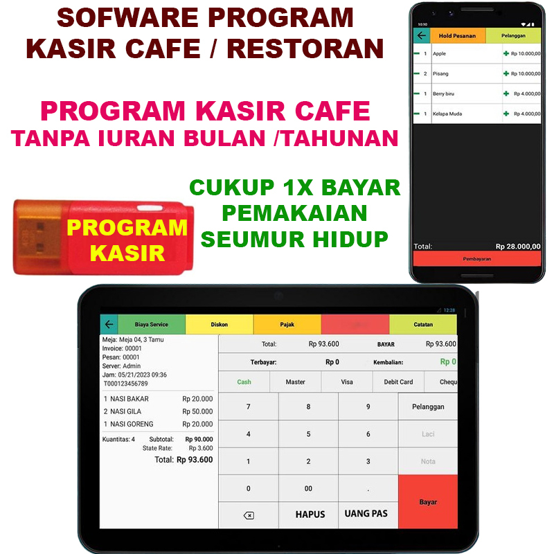 Jual sofware program Aplikasi Kasir Android untuk Usaha restoran, cafe dll Untuk HP dan Tablet ...