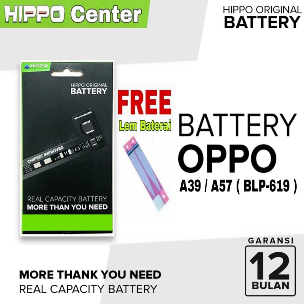 Jual Baterai Hippo OPPO A39 / OPPO A57 Battery OPPPO BLP-619 ( BLP619 ...
