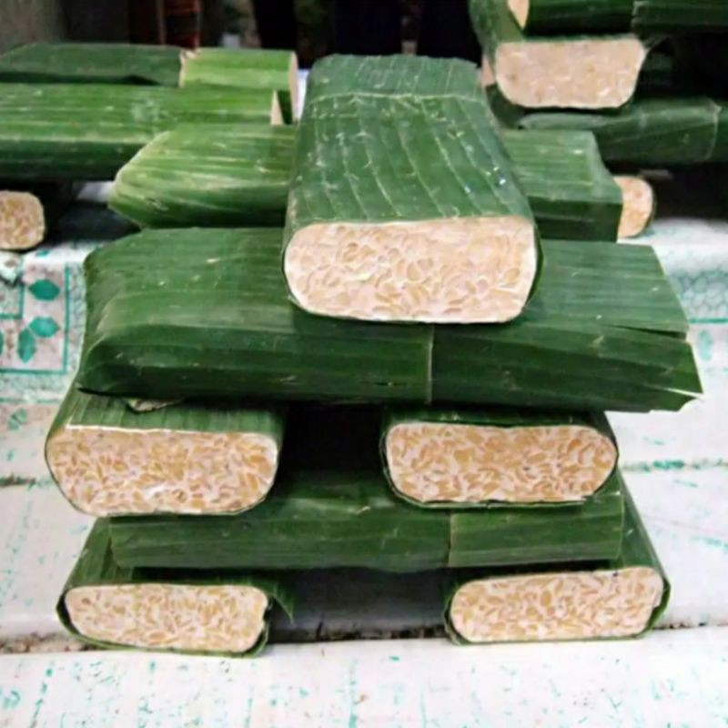 Jual tempe daun fresh ukuran sedang tempe bungkus daun pisang / tempe ...
