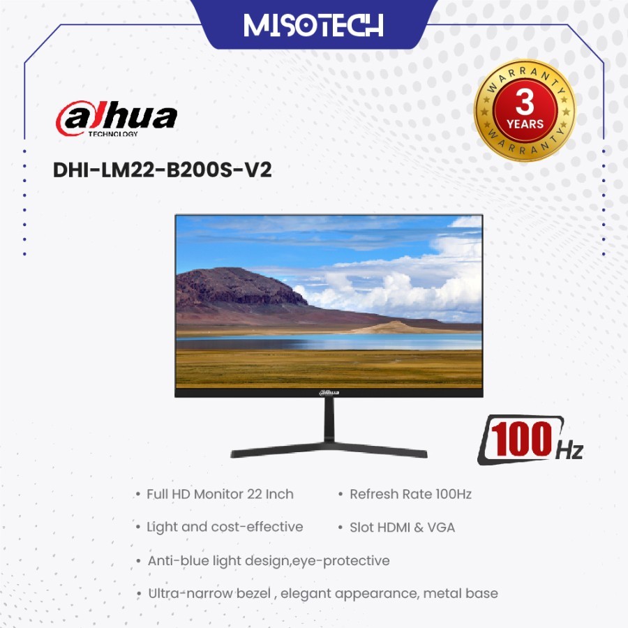 Jual Dahua DHI-LM22-B200S-V2 Monitor LED 22 Inch Full HD Panel VA ...
