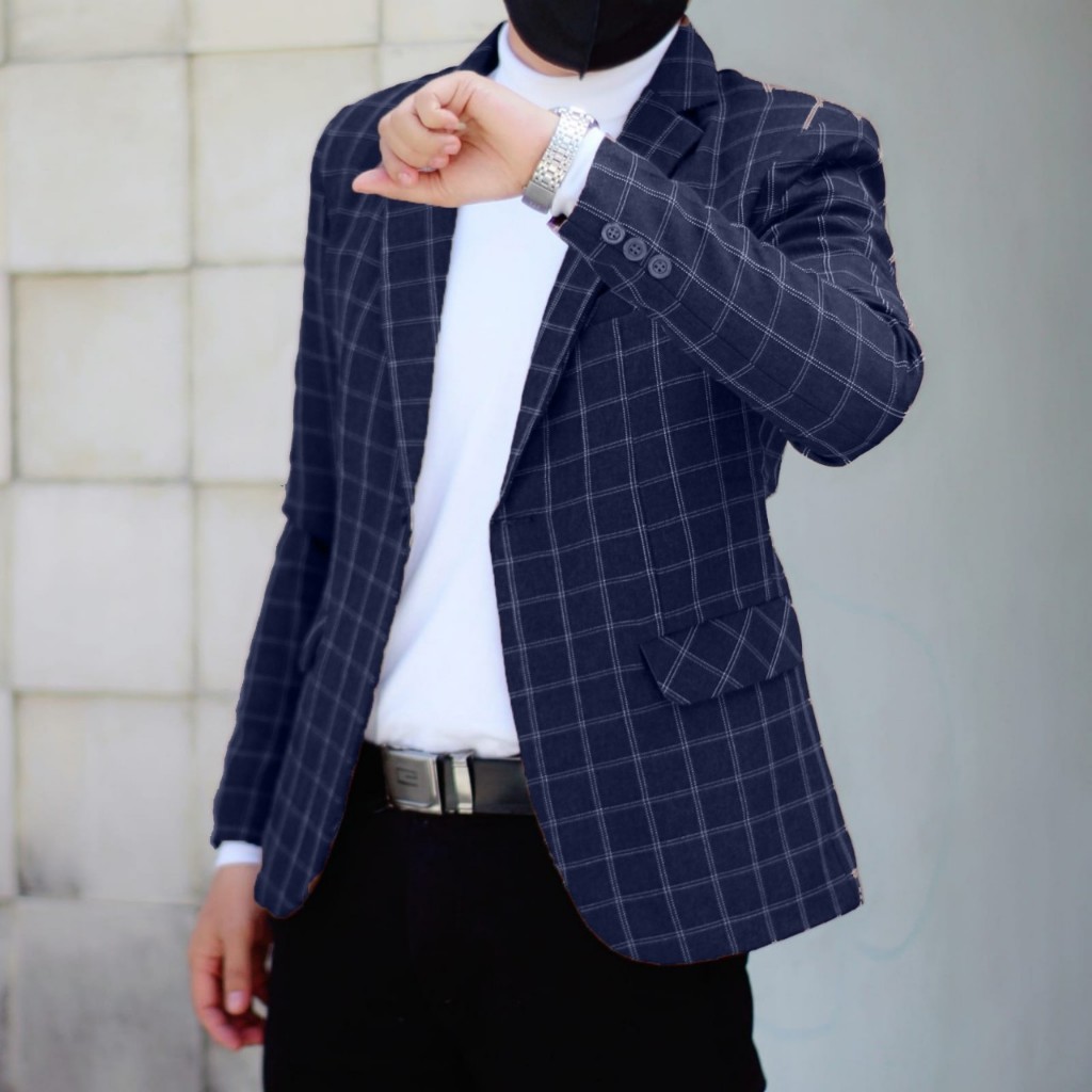 Jual Jas & Blazer Pria Korean Style M-XXL Jas Motif Terbaru Blazer ...