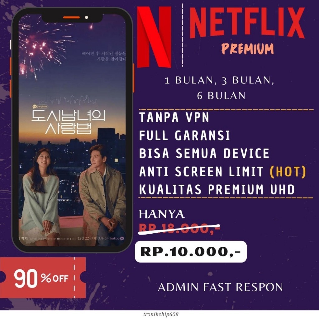 Jual NETFLIXXX PRIVATEEE 1 Bulan PREMIUMMEEEE UHD 4K TANPA VPN PUAS ANTI HOLD FULL GARANSI ...