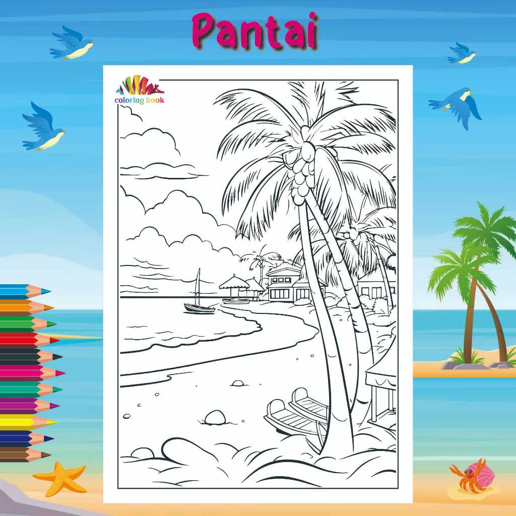 Jual KERTAS MEWARNAI / COLORING / KERTAS GAMBAR / PANTAI / KERTAS ...