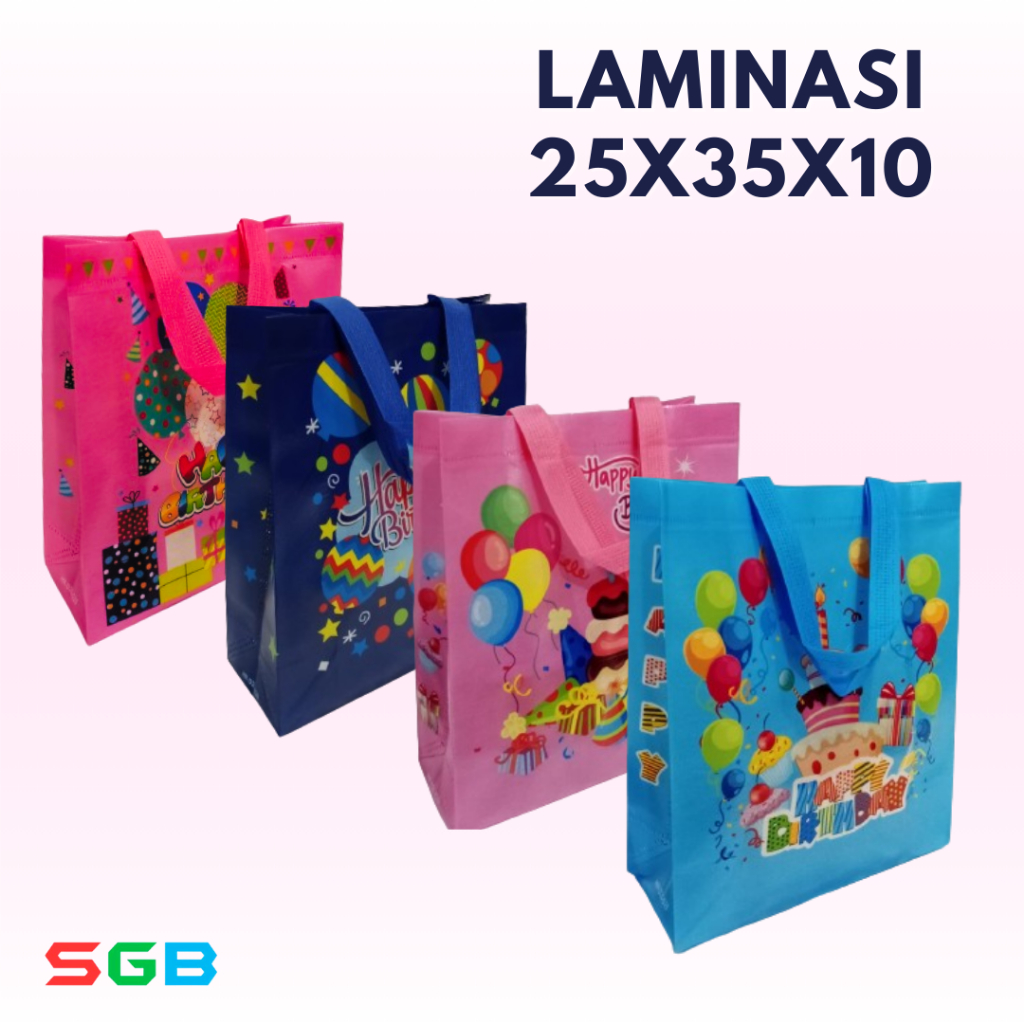 Jual 1 Lusin ( isi 12 pcs ) Tas Spunbond Laminasi 25X35X10 & Tersedia ...