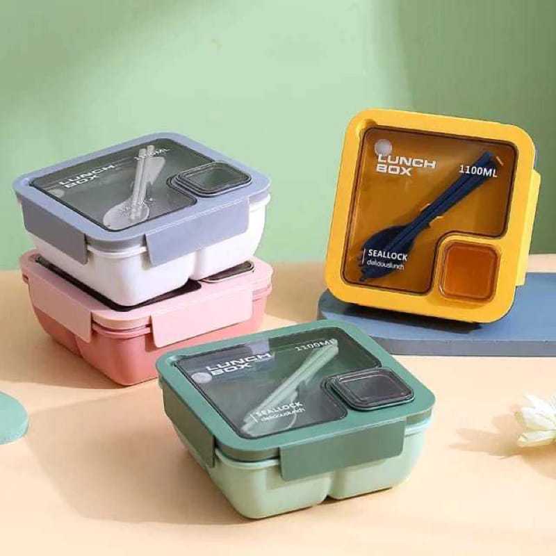 Jual Kotak Makan Transparant Bento Box 1100ml / Tempat Makan Lunch Box 5228 | Shopee Indonesia