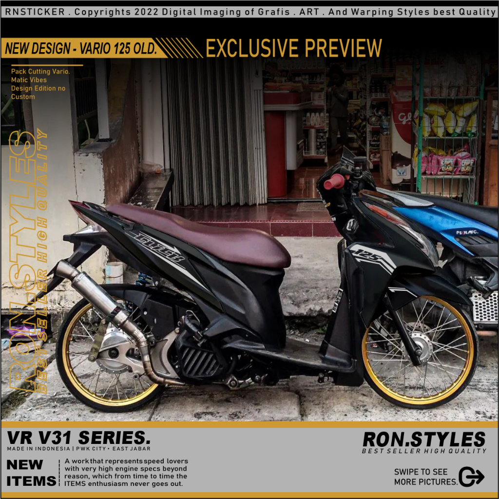 Jual VRV31 CUTTING STICKER STRIPING VARIASI VARIO 125 OLD STRIPING ...