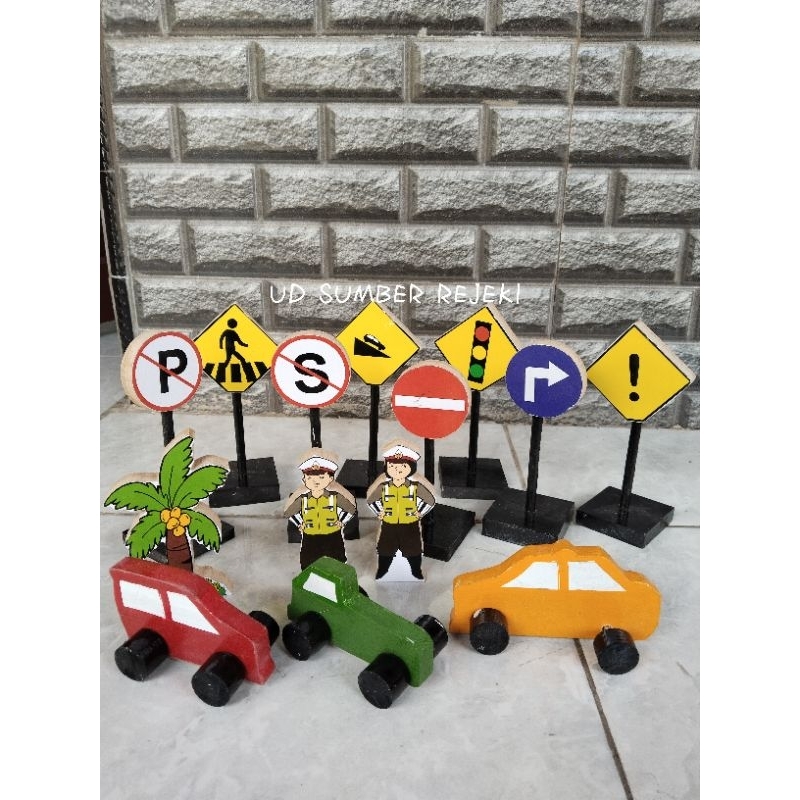Jual MAINAN EDUKASI ANAK. BALOK RAMBU LALU LINTAS | Shopee Indonesia