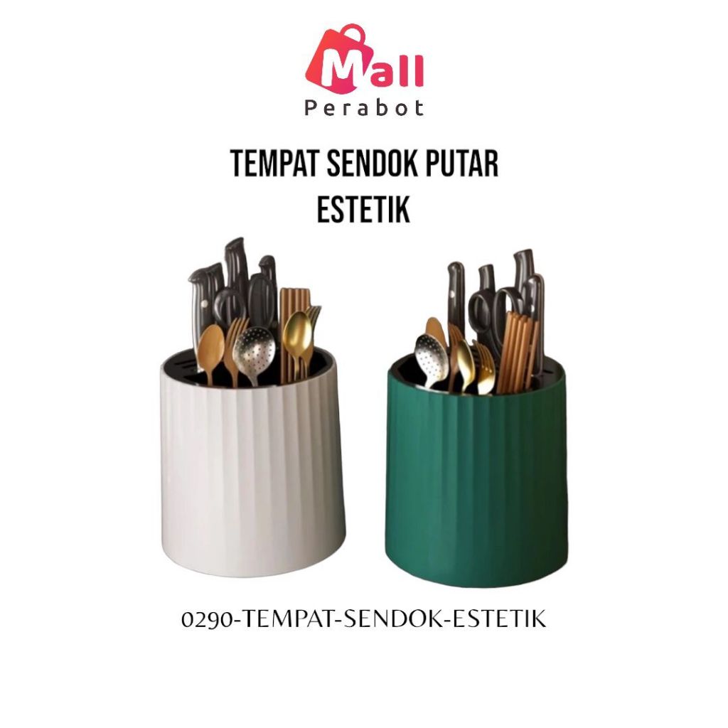 Jual Mall Perabot | Tempat Sendok Makan Berputar Estetik | Rak Pisau ...