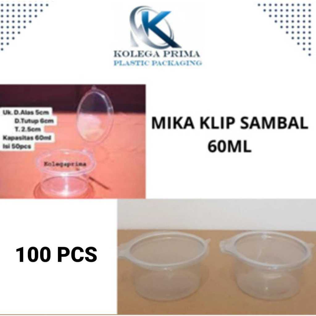 Jual MIKA KLIP SAMBAL 60ML/ TEMPAT SAMBAL ISI 100PCS | Shopee Indonesia
