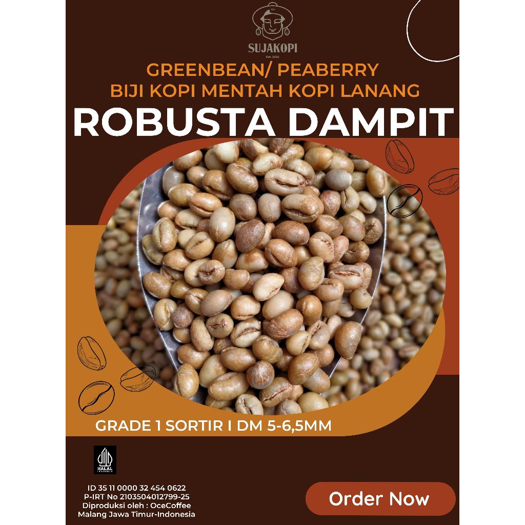 Jual 1kg Kopi Lanang robusta biji mentah greenbean TERLARIS grade 1 ...