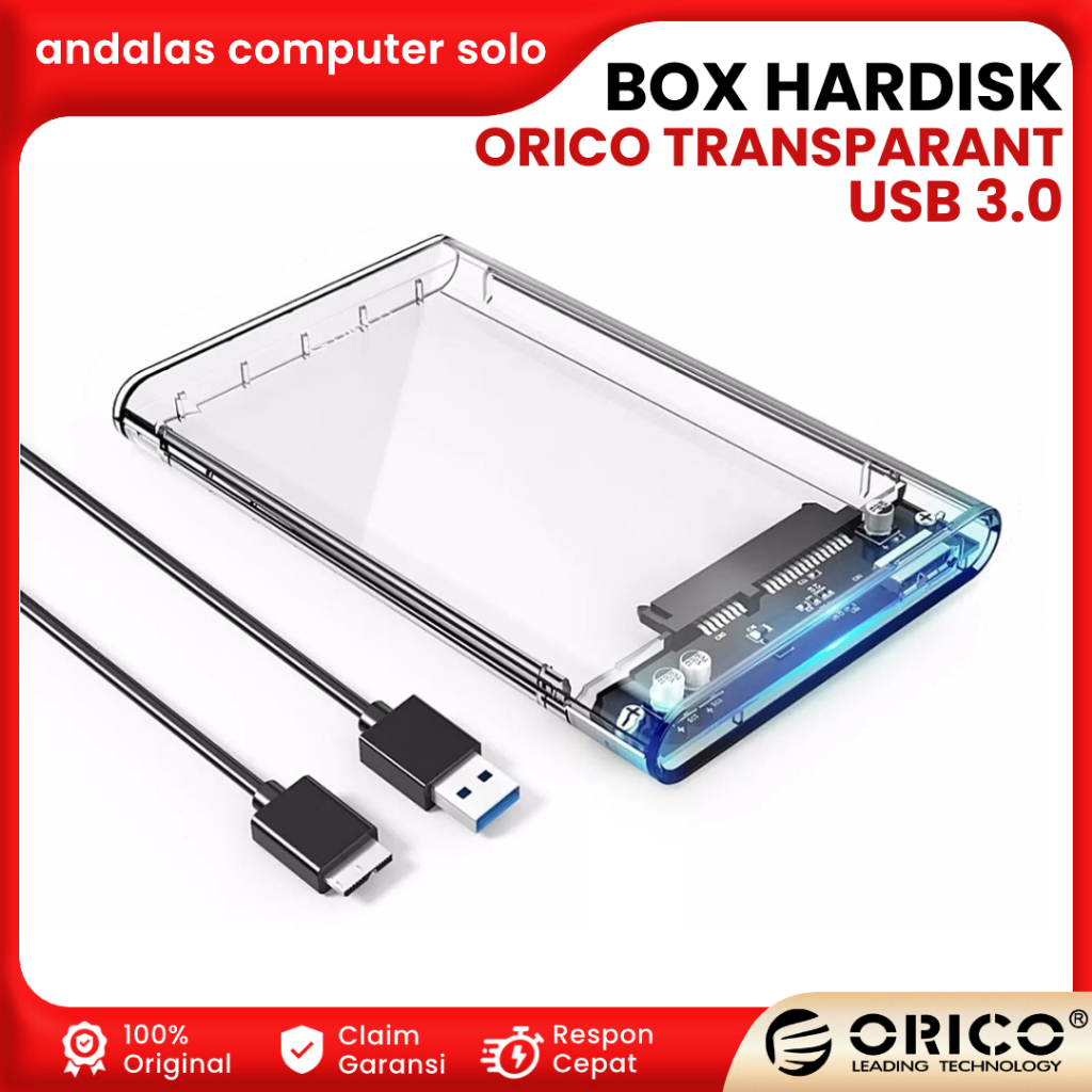 Jual External Case Harddisk 2.5" Orico Usb 3.0 TRANSPARAN Casing Hdd Eksternal Box Hardisk ...