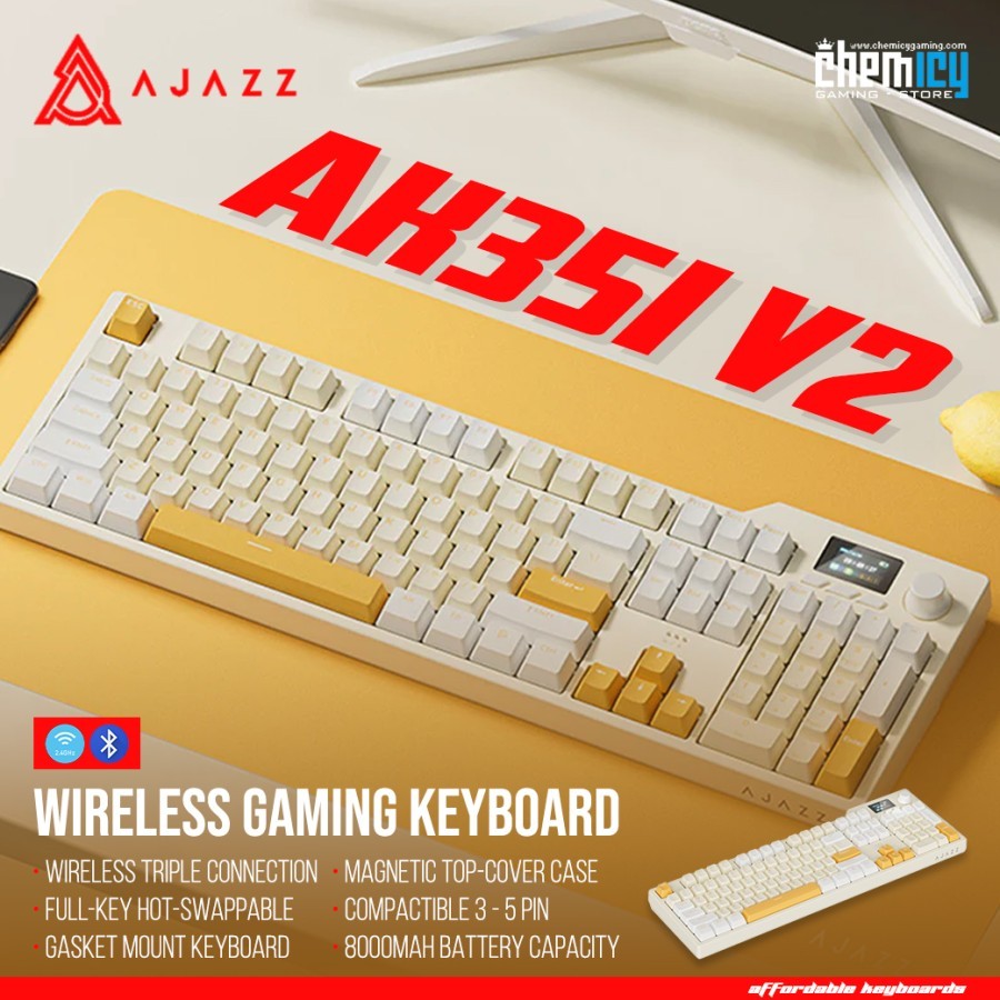 Jual Ajazz AK35i V2 MAX Wireless Mechanical Gaming Keyboard | Shopee ...