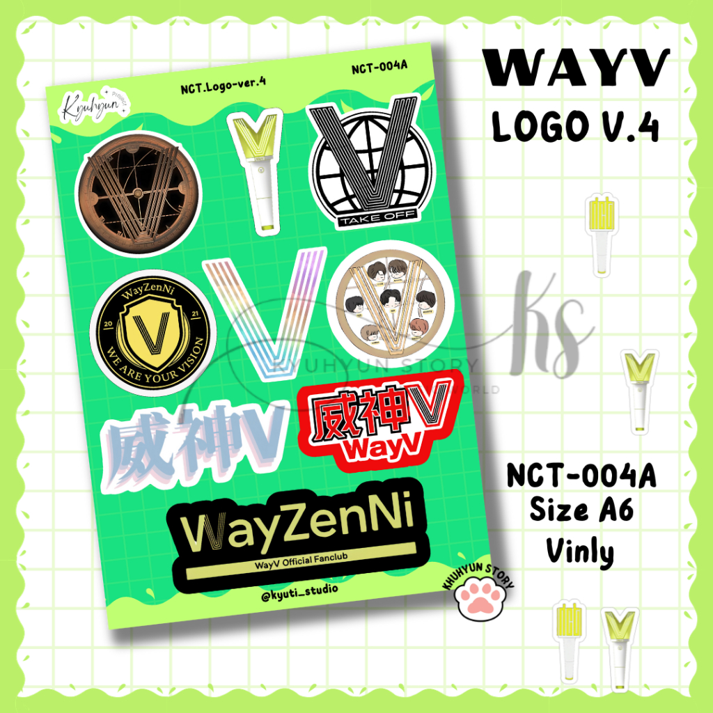 Jual Stiker Kpop Logo WayV WayZenni Nctzen Sijunie Boy Grup Sticker ...