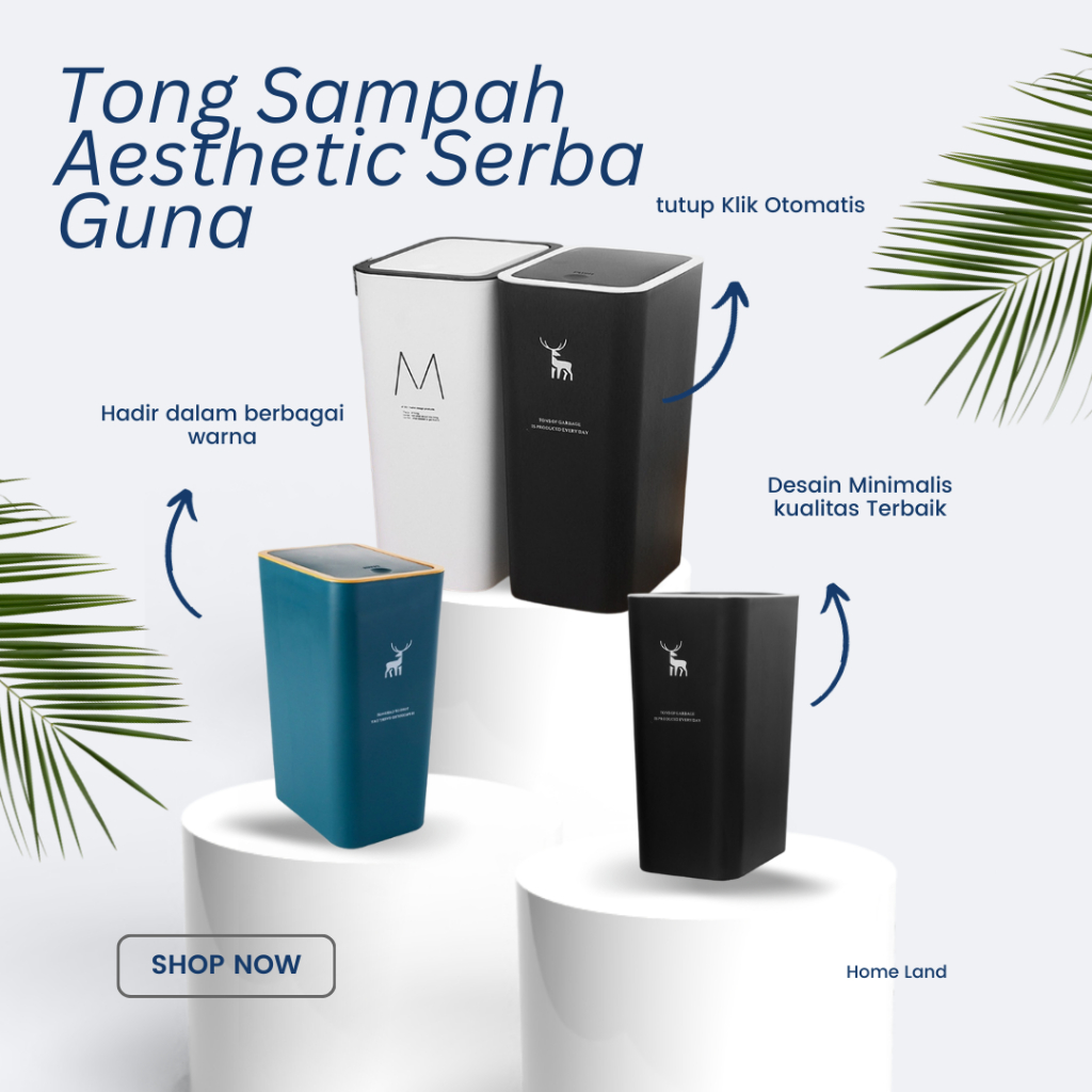 Jual Tong Sampah Aesthetic Plastik Tertutup Minimalis Tempat Sampah ...