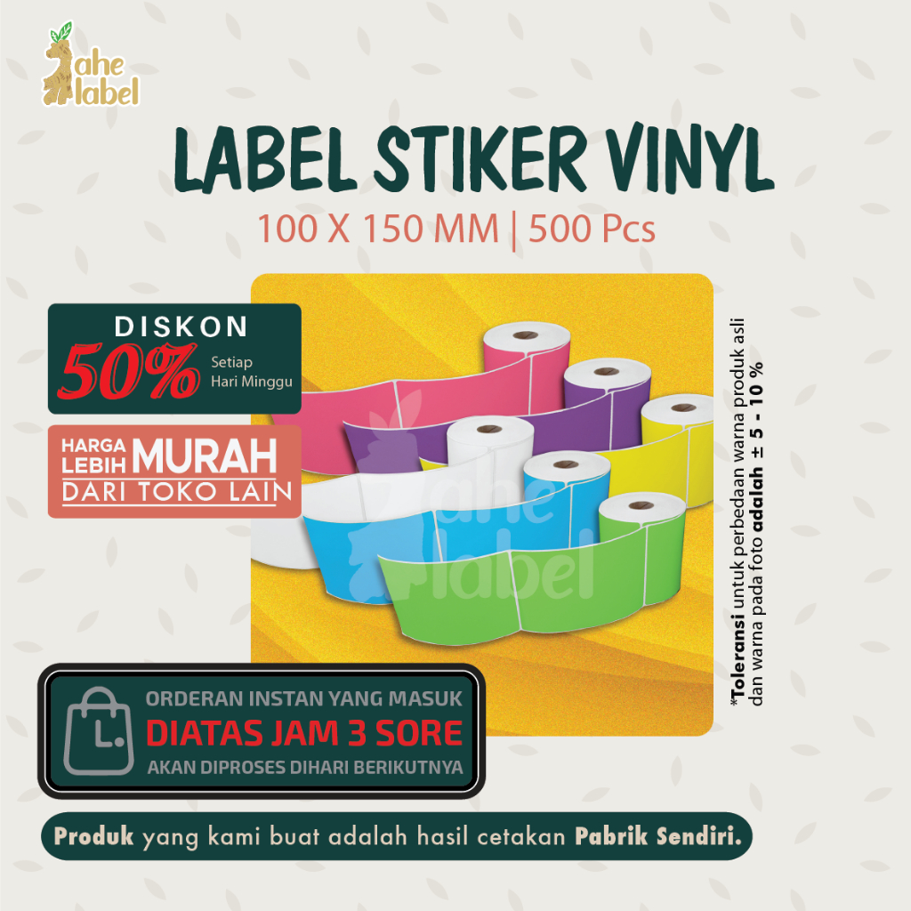 Jual STIKER LABEL BARCODE 100x150 mm KERTAS STICKER LABEL VINYL 100x150 ...