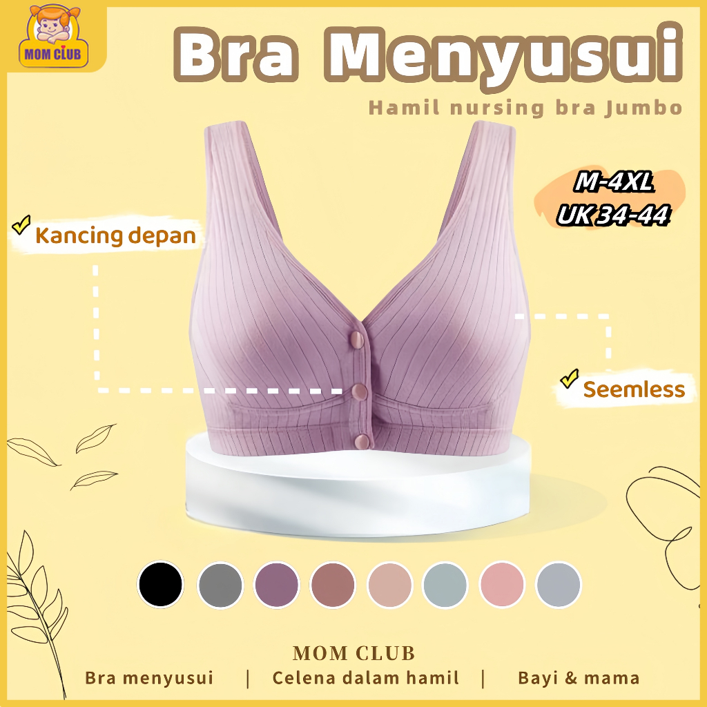 Jual Bra Menyusui Kancing Depan Nursing Bra Tanpa Kawat Maternity Bra ...