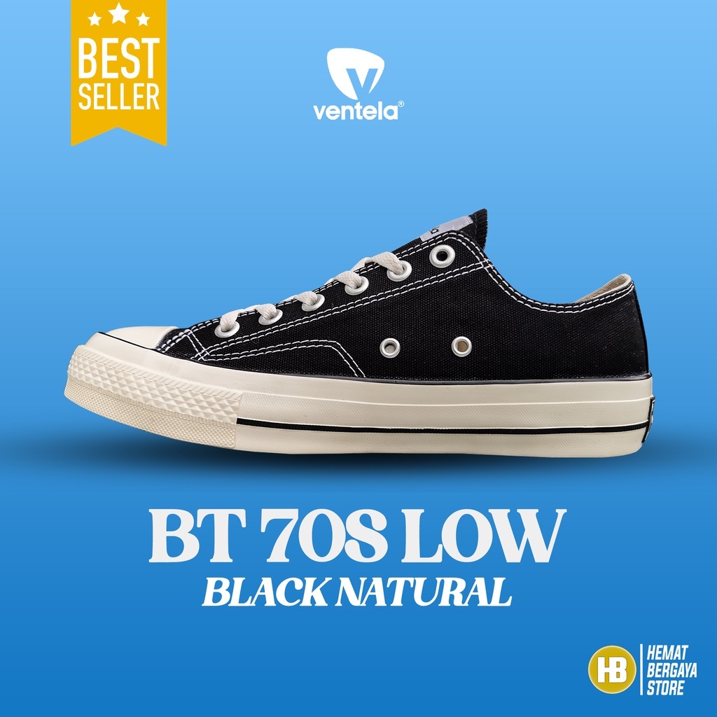 Jual Sepatu Sneakers Ventela BTS Low Black Natural [Original 100% ...