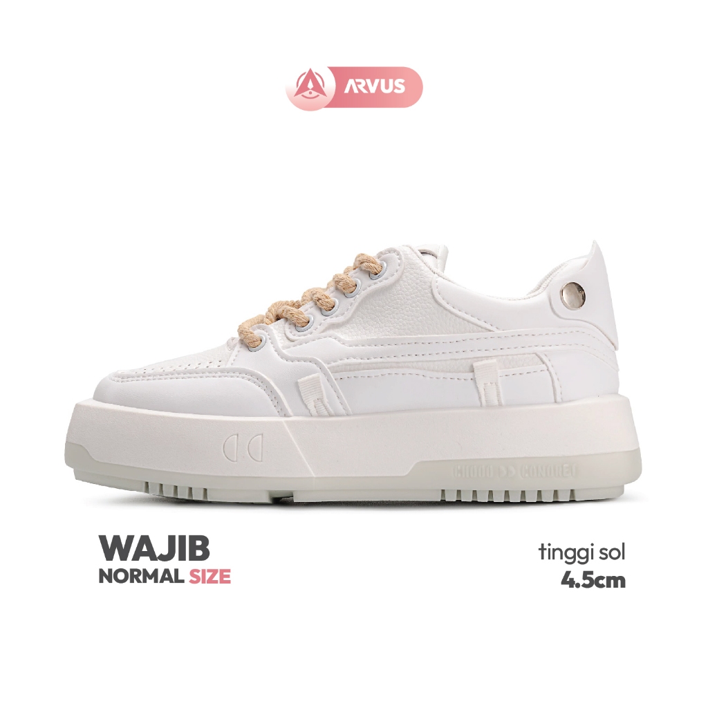 Jual Arvus Lula Sepatu Fashion Sneakers Wanita Platform Tinggi White ...