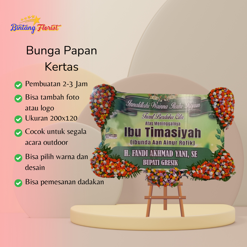 Jual PROMO! Karangan Bunga Papan Cetak Banner Duka Cita Bisa Request ...