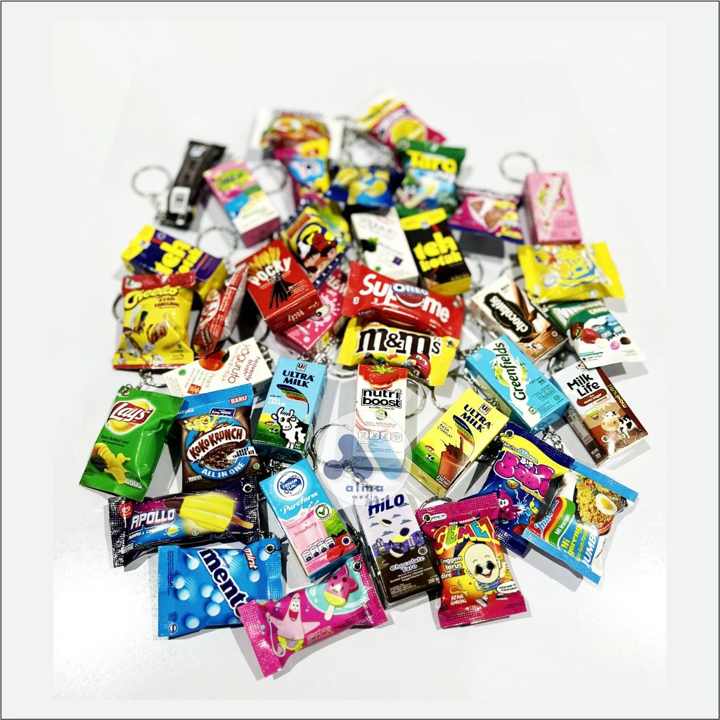 Jual [100pcs]GANTUNGAN KUNCI SNACK MAKANAN RINGAN CEMILAN / GANCI ...