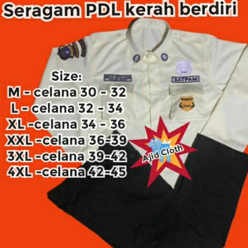 Jual SERAGAM PDL/PDH panjang/pendek satpam/security crem kuning terbaru ...