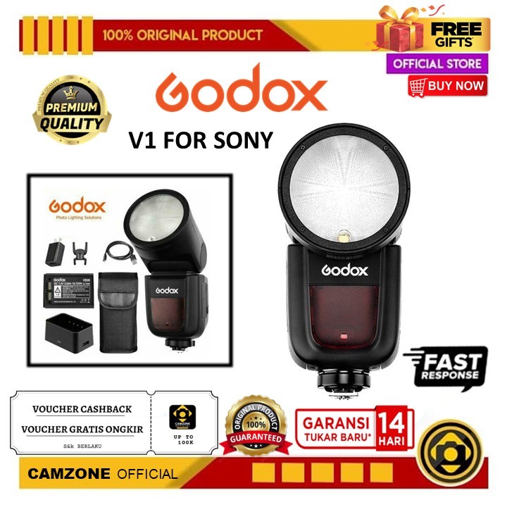Jual Godox V1 Flash for Sony original | Shopee Indonesia