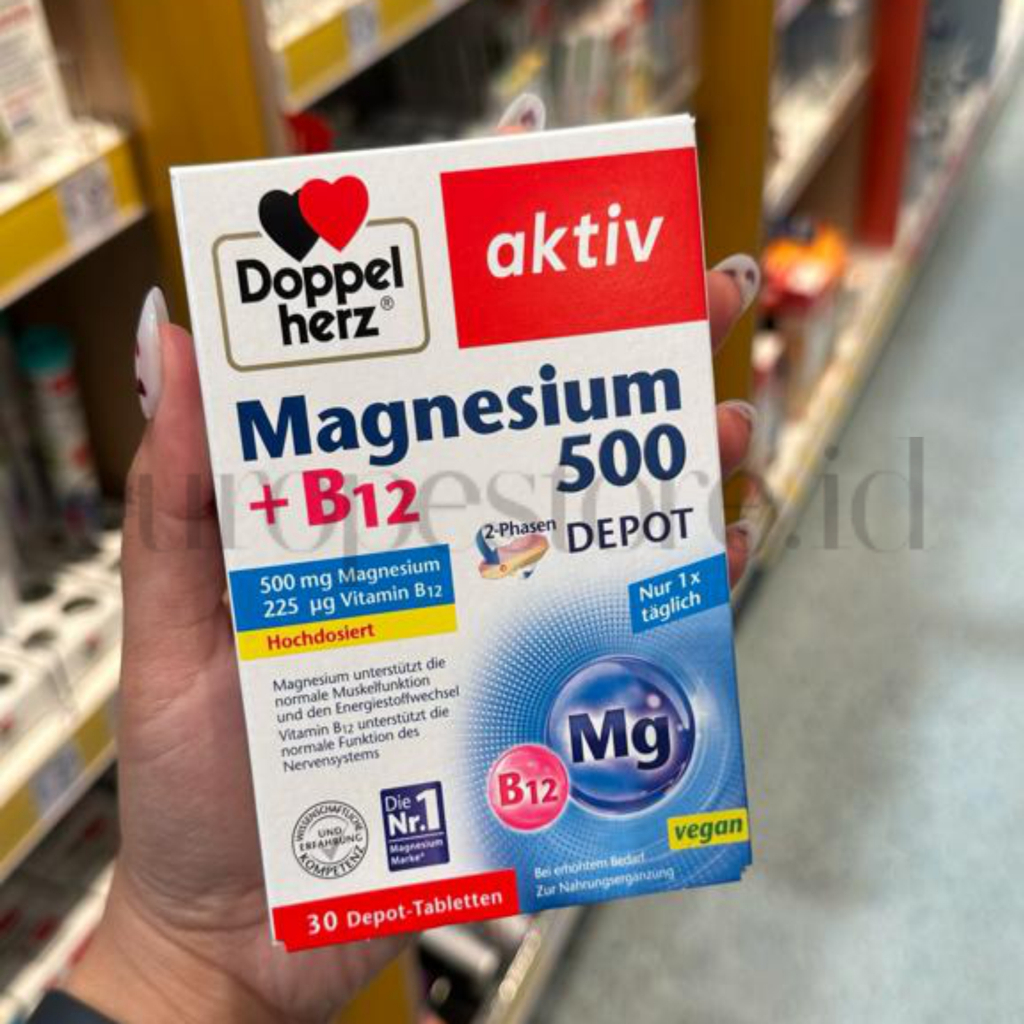 Jual PO Doppelherz Magnesium 500 +B12 Depot 2-phasen (30 pcs) (Kemasan ...