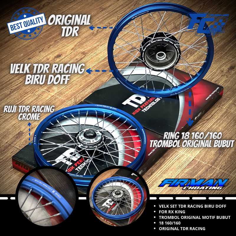Jual VELK SET VELG SET RX KING RXS TDR BIRU DOFF TROMBOL BUBUT RING 18 ...