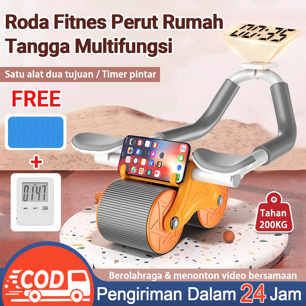 Jual Roda fitnes perut rumah tangga multifungsi 2in1 Ab Roller Wheels ...
