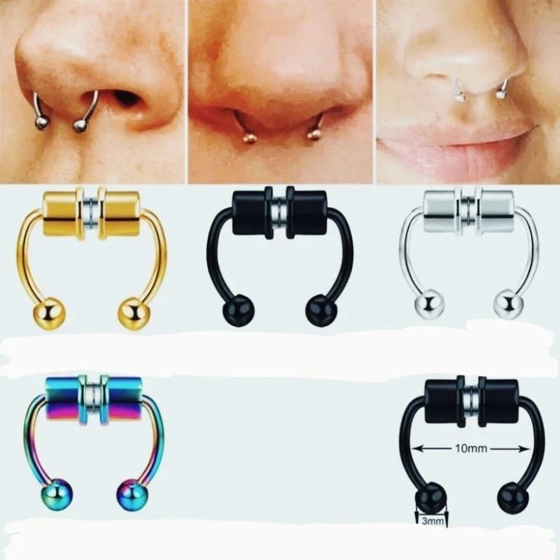 Jual TINDIK HIDUNG SEPTUM MAGNET / FAKE PIERCING SEPTUM | Shopee Indonesia