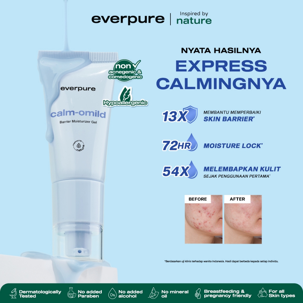 Jual EVERPURE Calm-omild Barrier Moisturizer Gel - Pelembap Kulit Wajah Berjerawat Sensitif ...