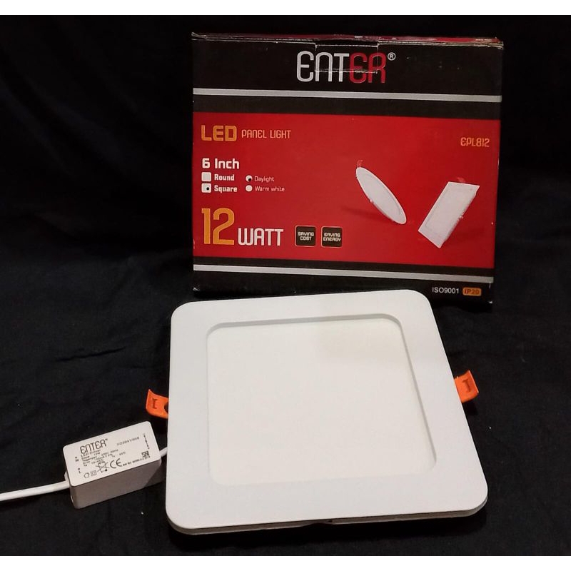 Jual Promo Downlight LED Panel 12 WATT IB KOTAK PUTIH ENTER Downlight 6 ...