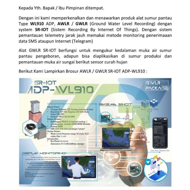 Jual AWLR Telemetry ADP WL910 GPS Sumur Pantau Muka Air Pengeboran ...