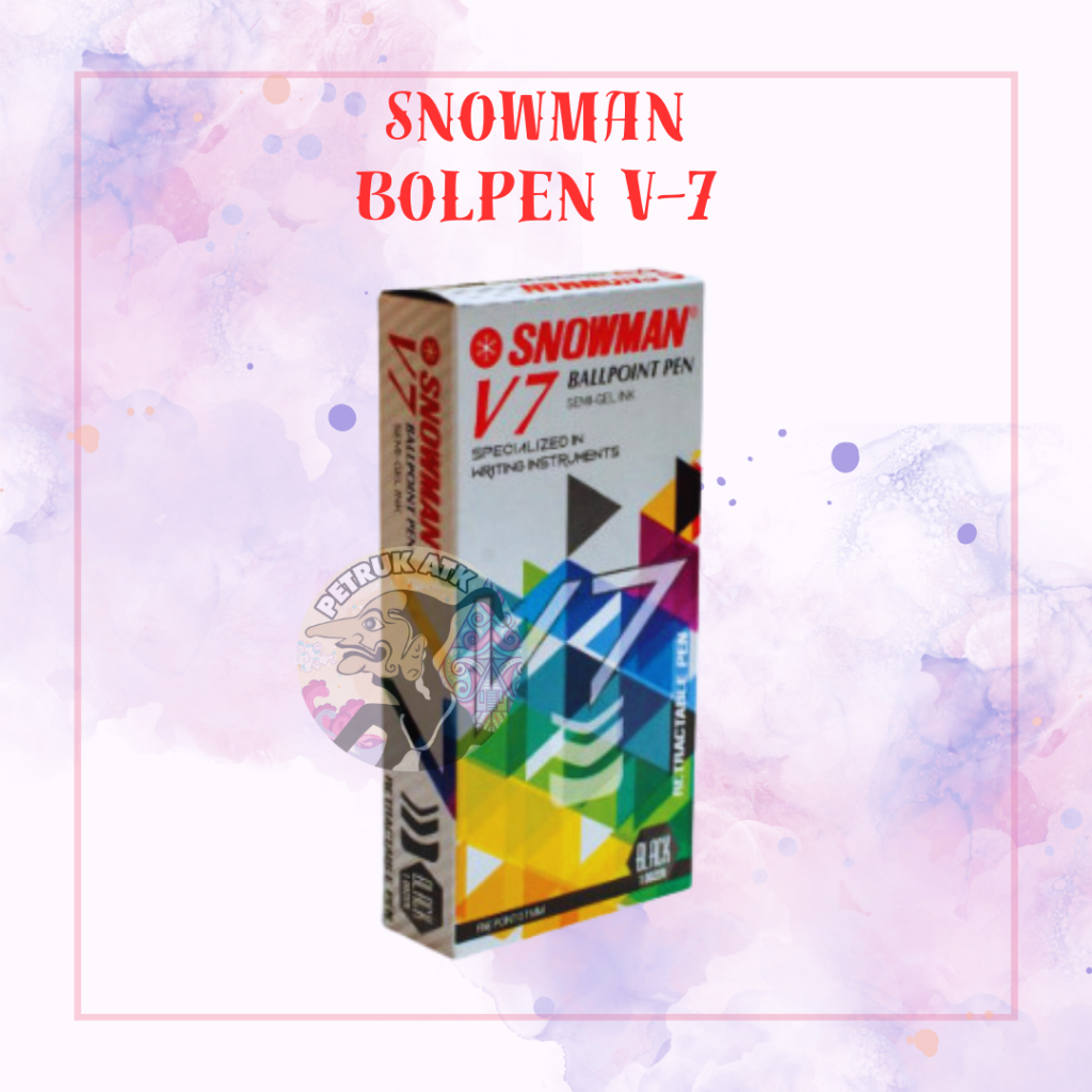 Jual [PCS] BOLPEN PULPEN SNOWMAN V7 / V-7 SEMIGEL FINE 0.7 MM HITAM ...